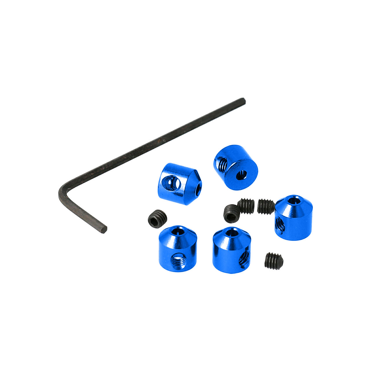 Aluminium Stopper 2mm Blau (5 Stk)